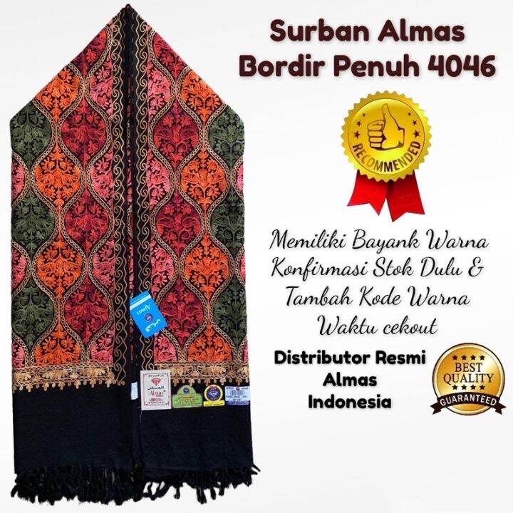 Sorban almas eksklusif full bordir sorban habib sorban Kashmiri premium ...