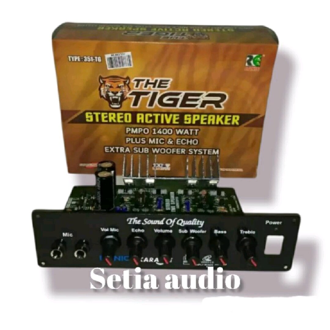kit power amplifier aktif speaker stereo + subwofer + mic echo tiger | Lazada Indonesia