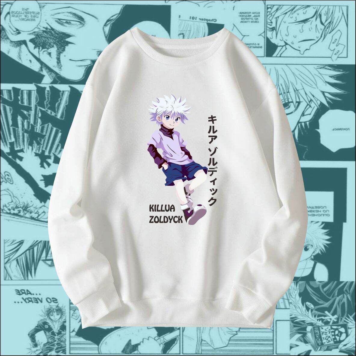 Sweater Anime Killua Zoldyck Hunter X Hunter Crewneck Jaket Anime ...