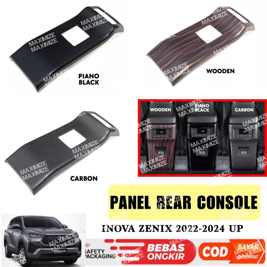 Panel Rear Console Innova Zenix 2022 2023 2024 2025 Hitam Wood Carbon ...