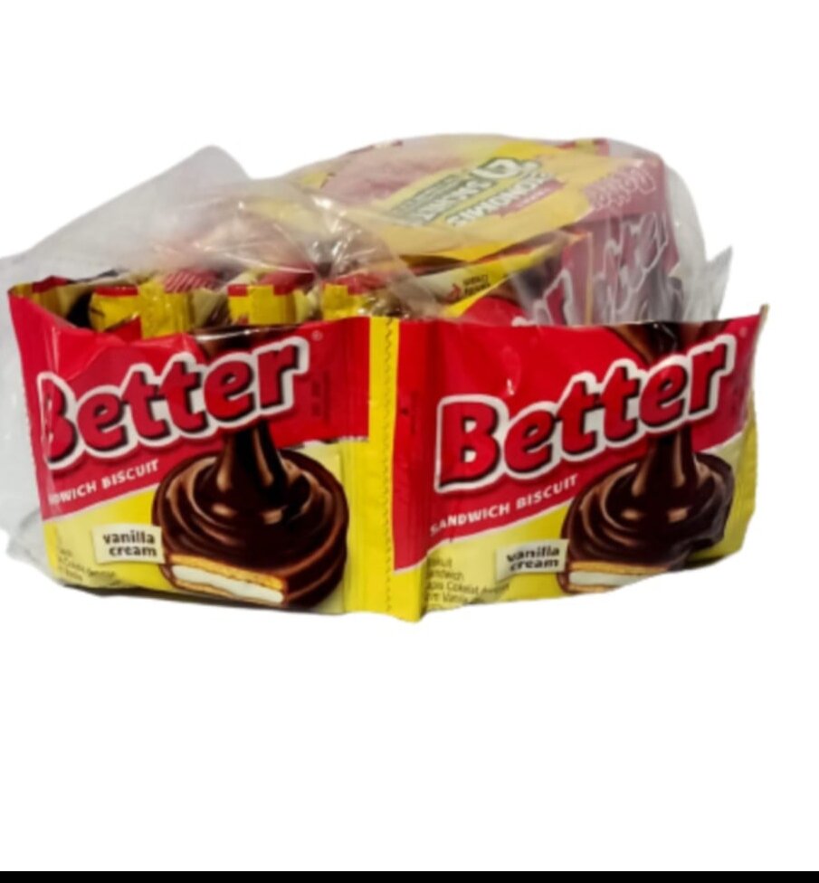 BETTER Sandwich biskuit coklat vanila sachet 27 g kemasan baru | Lazada ...