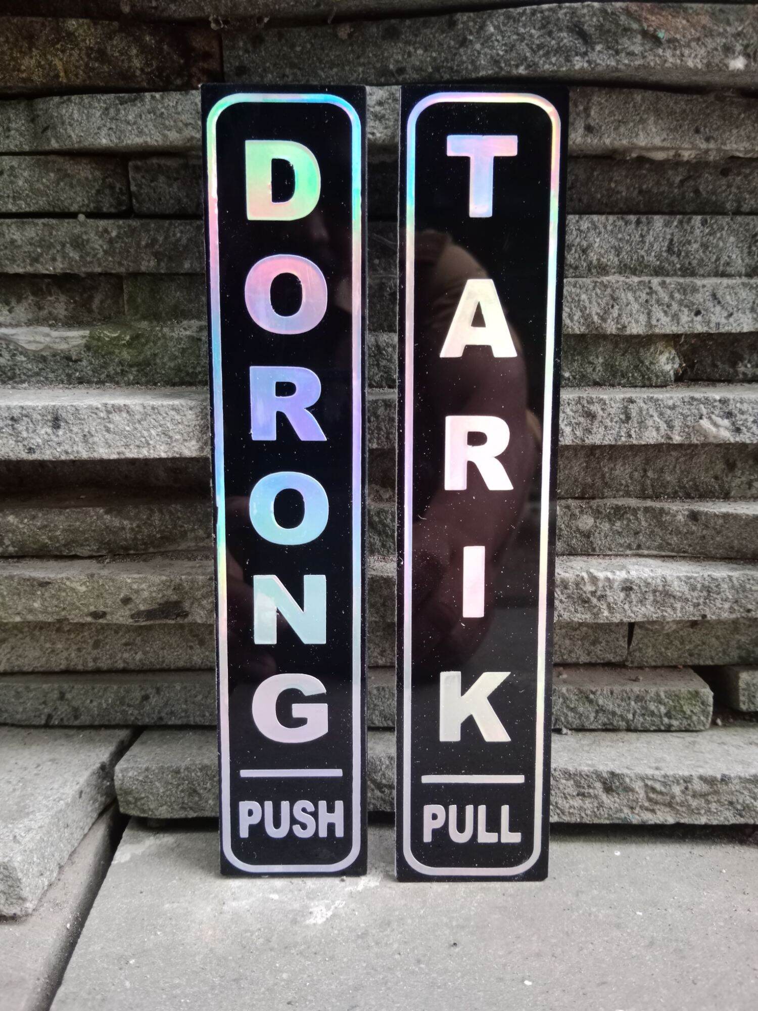 akrilik tarik dorong hologram 20x4 cm | Lazada Indonesia