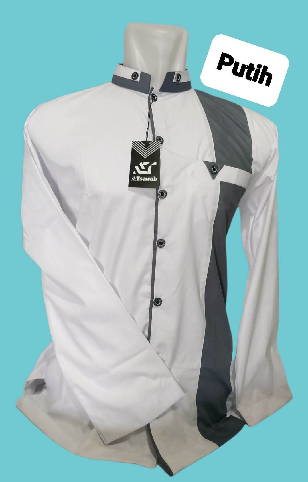 Baju koko muslim Madani / Baju Atasan Madani lengan panjang/Baju Koko ...