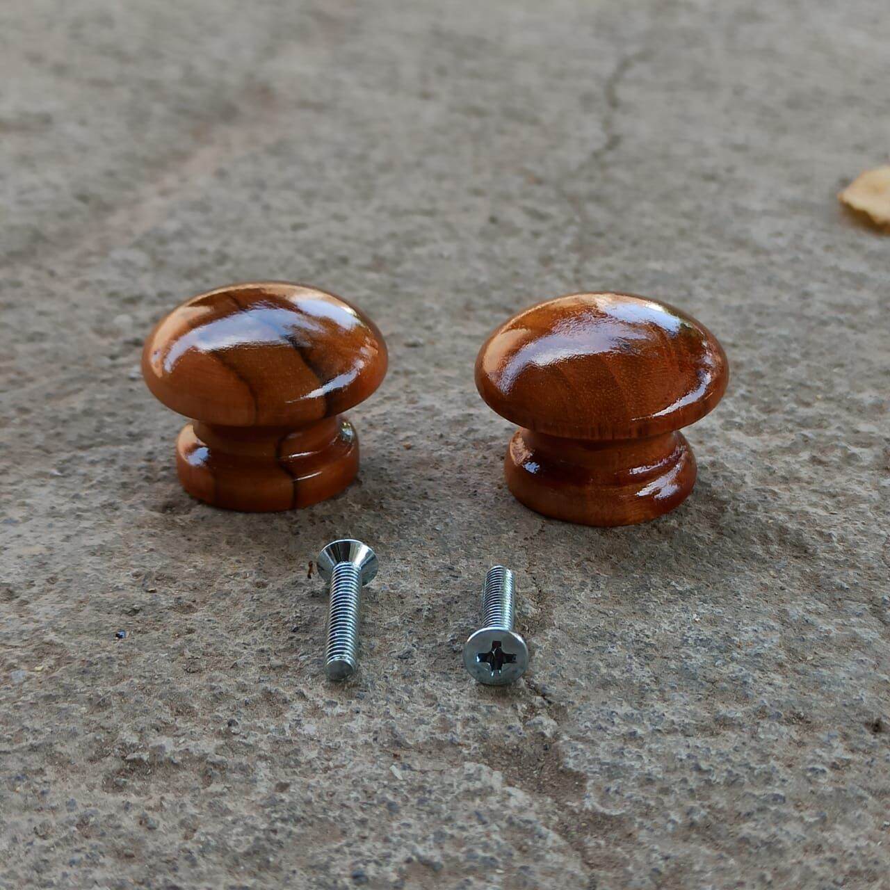 knop kayu jati diameter 3 cm tarikan laci dan lemari dan kicenset ...