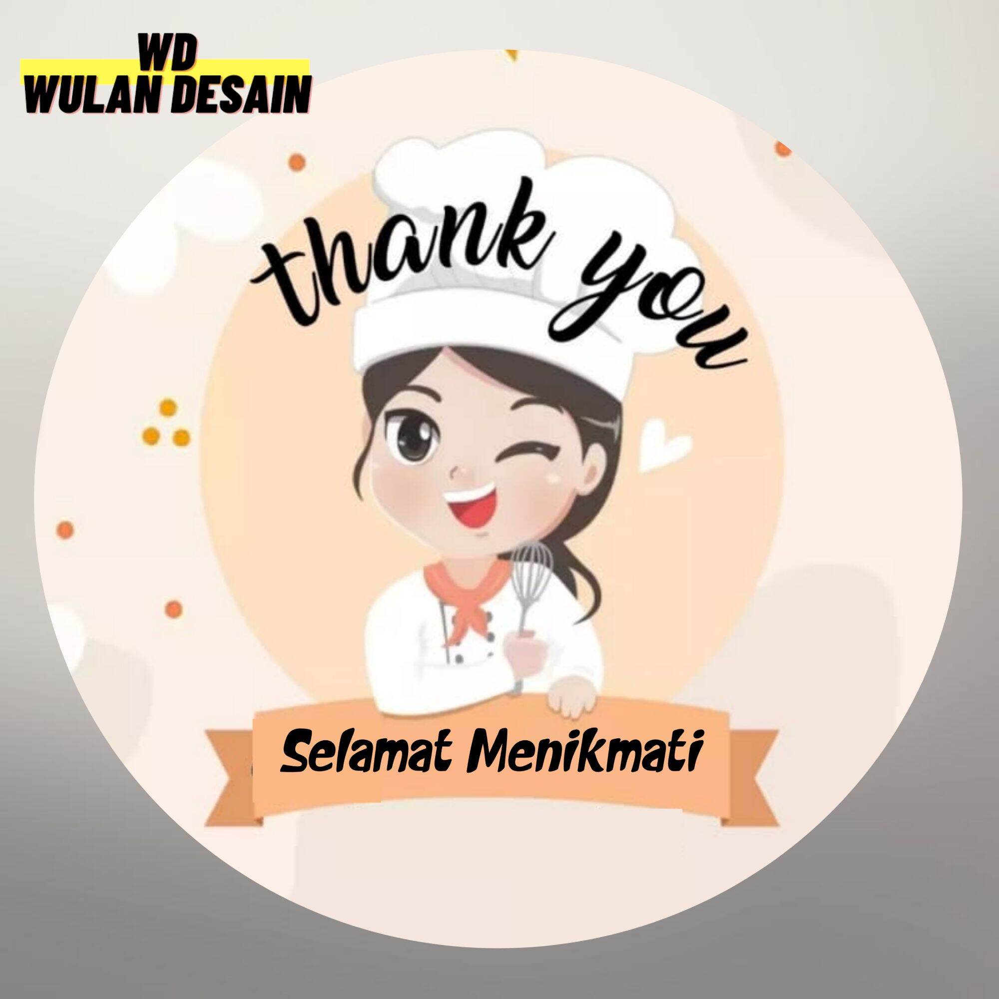 Cetak Stiker Label Thank You Selamat Menikmati Kiss Cutting isi 40pcs ...
