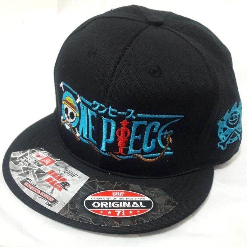 TOPI ONE PIECE WARNA BIRU FULL BORDIR ORIGINAL PREMIUM | Lazada Indonesia