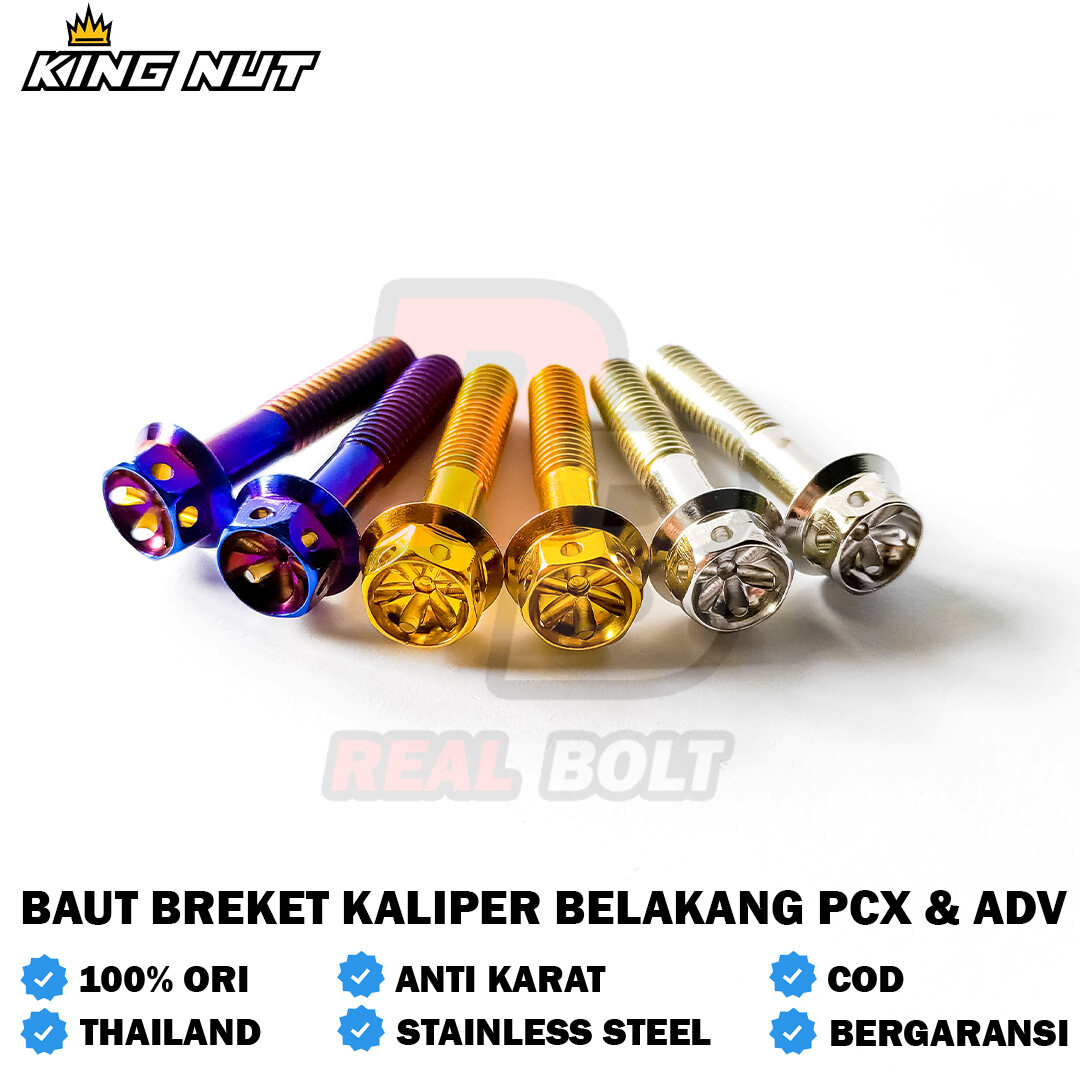BAUT PROBOLT BREKET KALIPER BELAKANG HONDA PCX ADV BAUT ANTI KARAT STAINLESS STEEL KING NUT ...