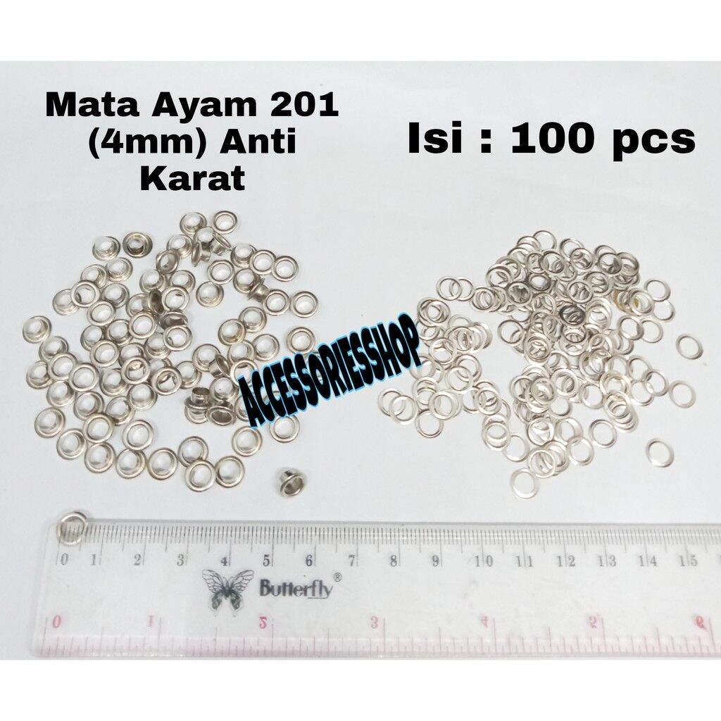 Mata ayam 201(4mm) Dan 350(5mm) nikel anti karat plus ring mata ayam ...
