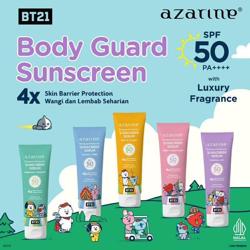 AZARINE Bodyguard Moisturizer Serum Sunscreen 4X Skin Barrier BT21 ...