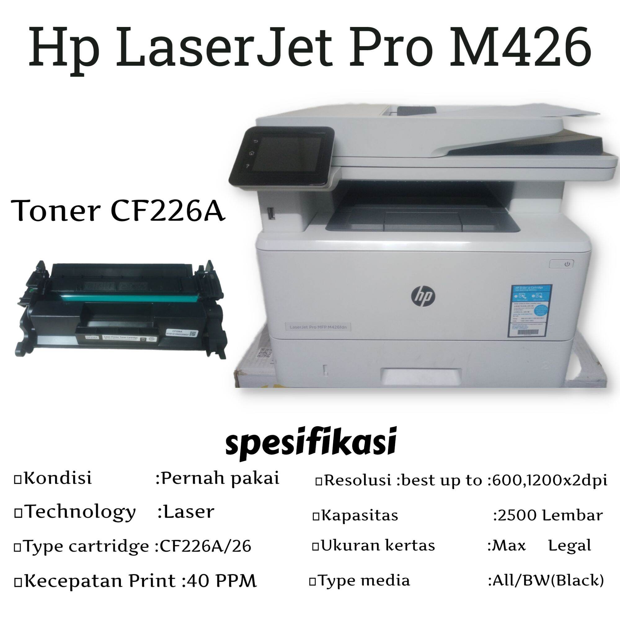 printer hp LaserJet pro mfp m426fdn print duplex otomatis, network ...