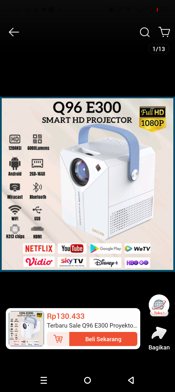 proyektor Q96 E300 | Lazada Indonesia