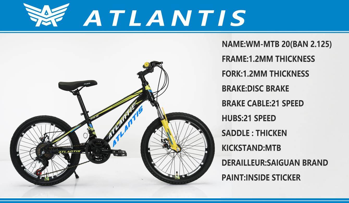 SEPEDA GUNUNG MTB ANAK 20 INCH ATLANTIS 690 REM CAKRAM 21 SPEED ...