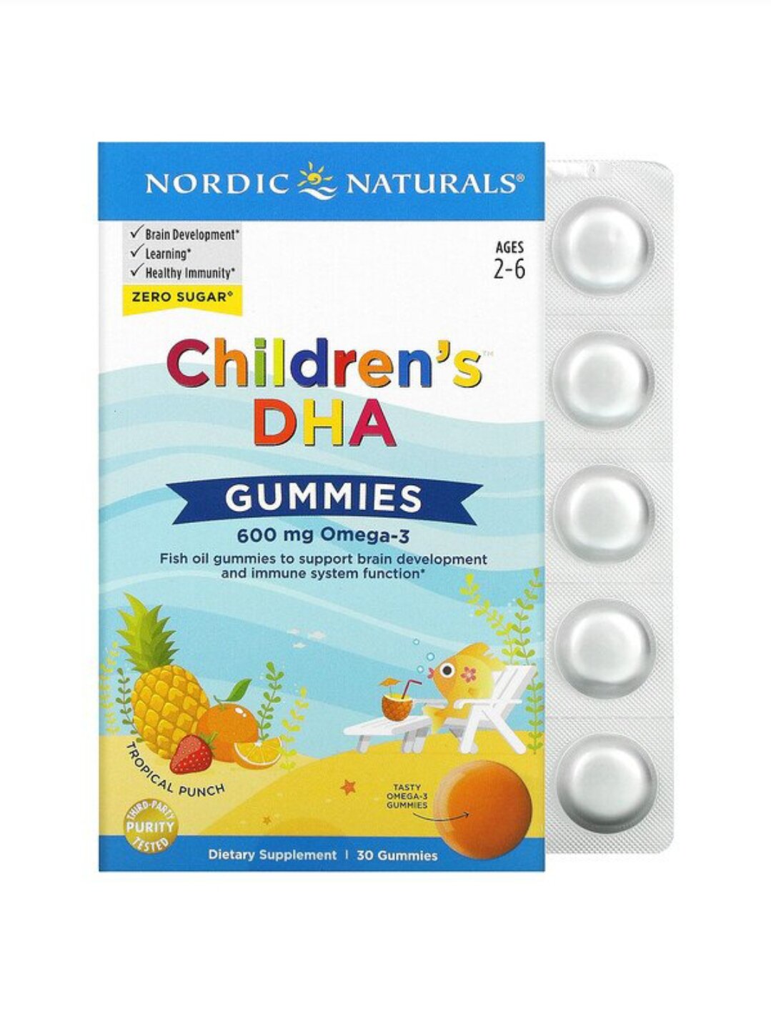Nordic naturals children's DHA gummies 600mg omega 3 30.gummies ...