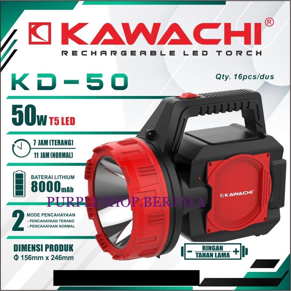 Kawachi Senter Tenteng Besar 50Watt Jarak Sorot 2KM bisa dicharge ...