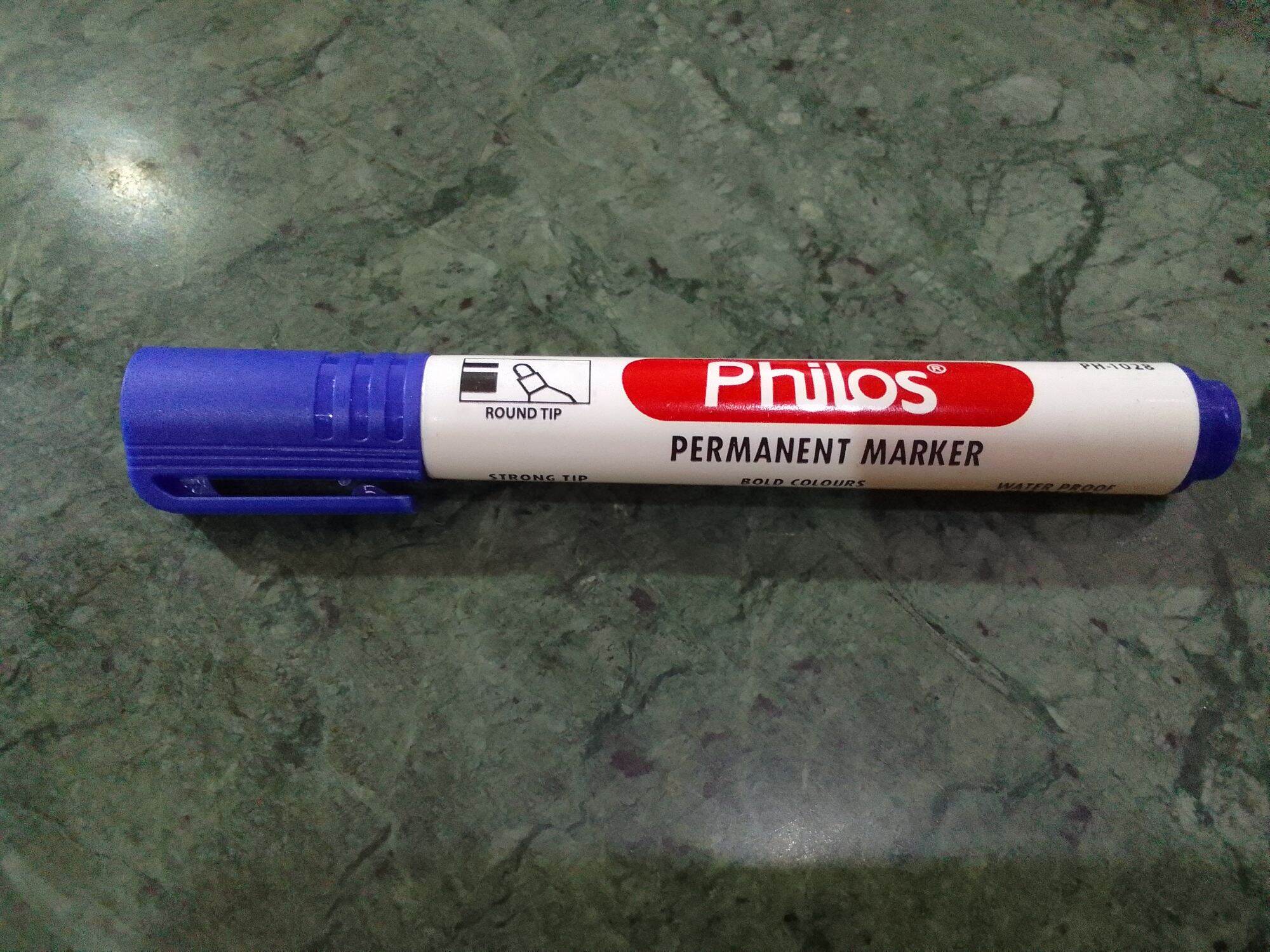 Spidol permanen Philos tinta biru harga 1 buah | Lazada Indonesia