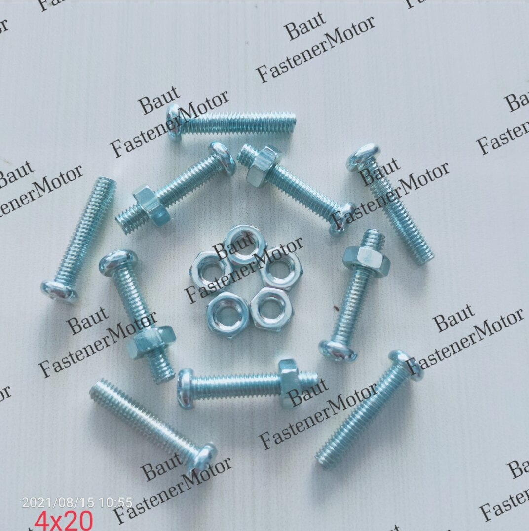 (Paket 10 Pcs) Baut Dan Mur 7(4mm x 2cm) Baut JP Obeng | Lazada Indonesia