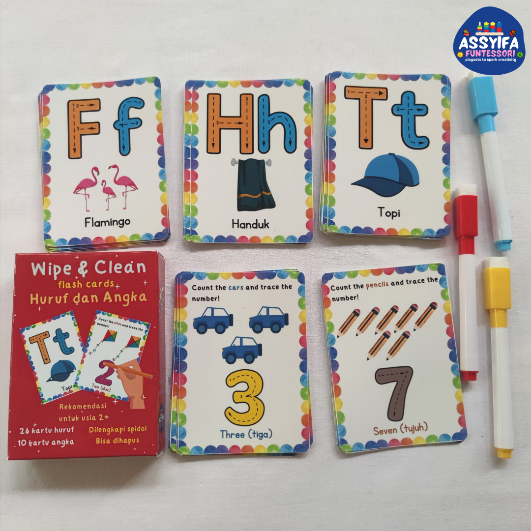 Flash Cards Tema Huruf dan Angka Wipe n Clean | flashcard | Lazada ...