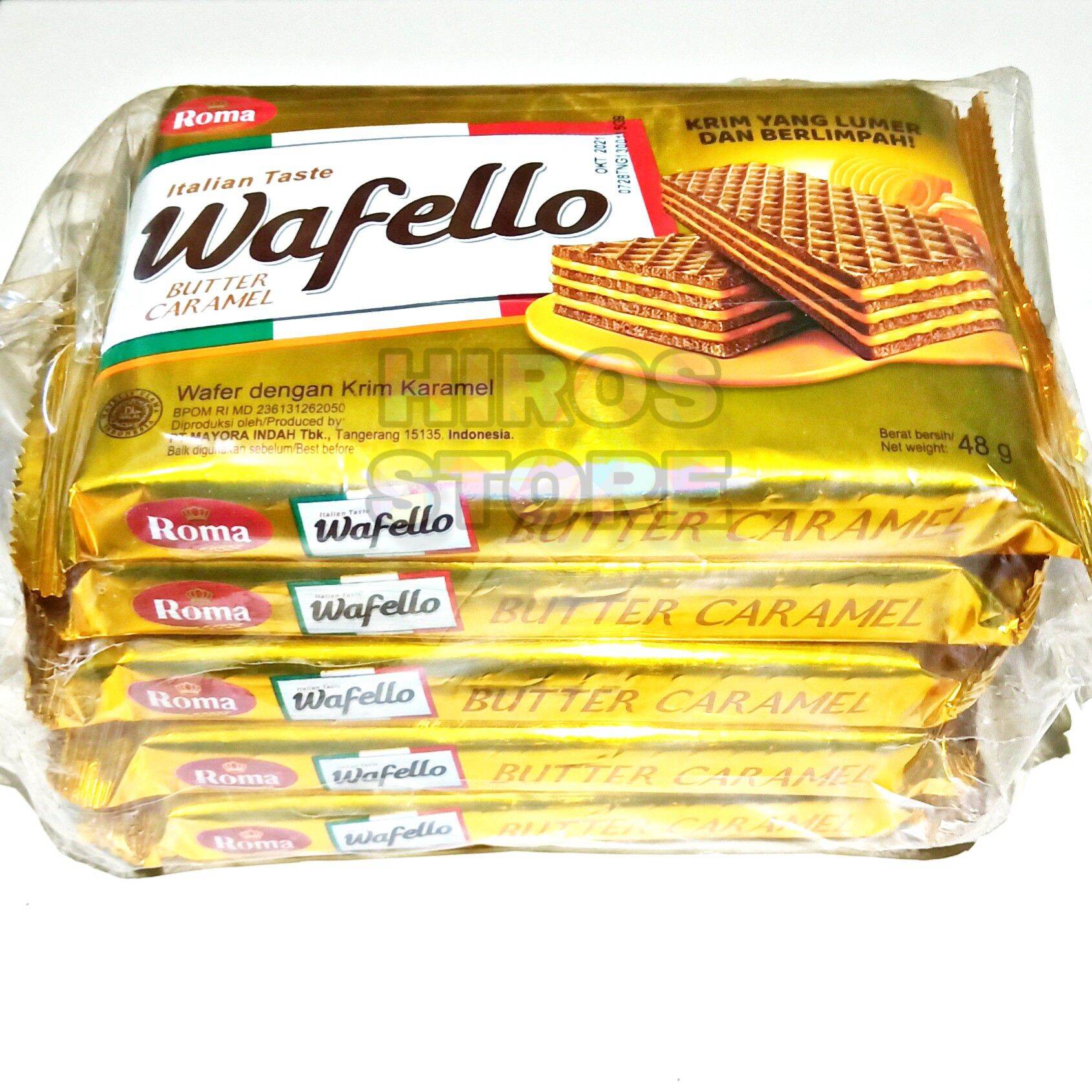 Roma Wafello Butter Caramel 48g x 5 Pcs • Wafer Krim Karamel. | Lazada ...