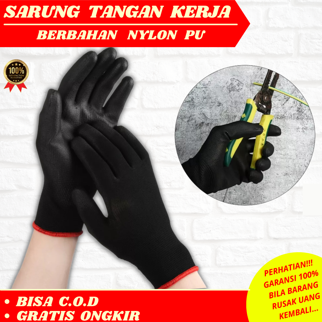 Sarung Tangan Hitam Karet Nylon latex / Sarung Tangan Safety Pelindung ... Sarung Tangan Hitam Karet Nylon latex / Sarung Tangan Safety Pelindung ...