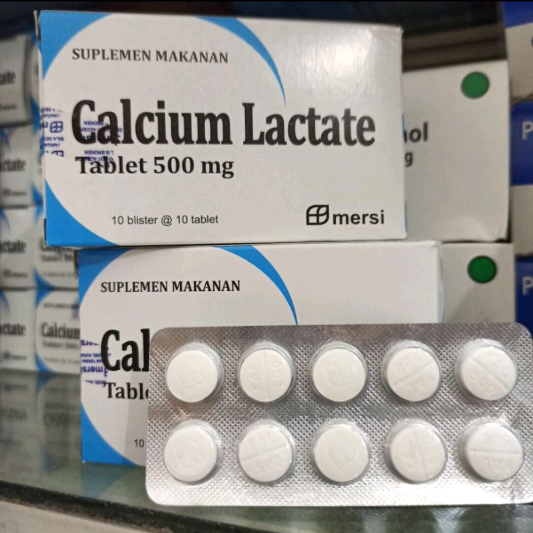 Calcium Lactate 500 mg 1 strip Isi 10 Tablet ORIGINAL 100% | Lazada ...