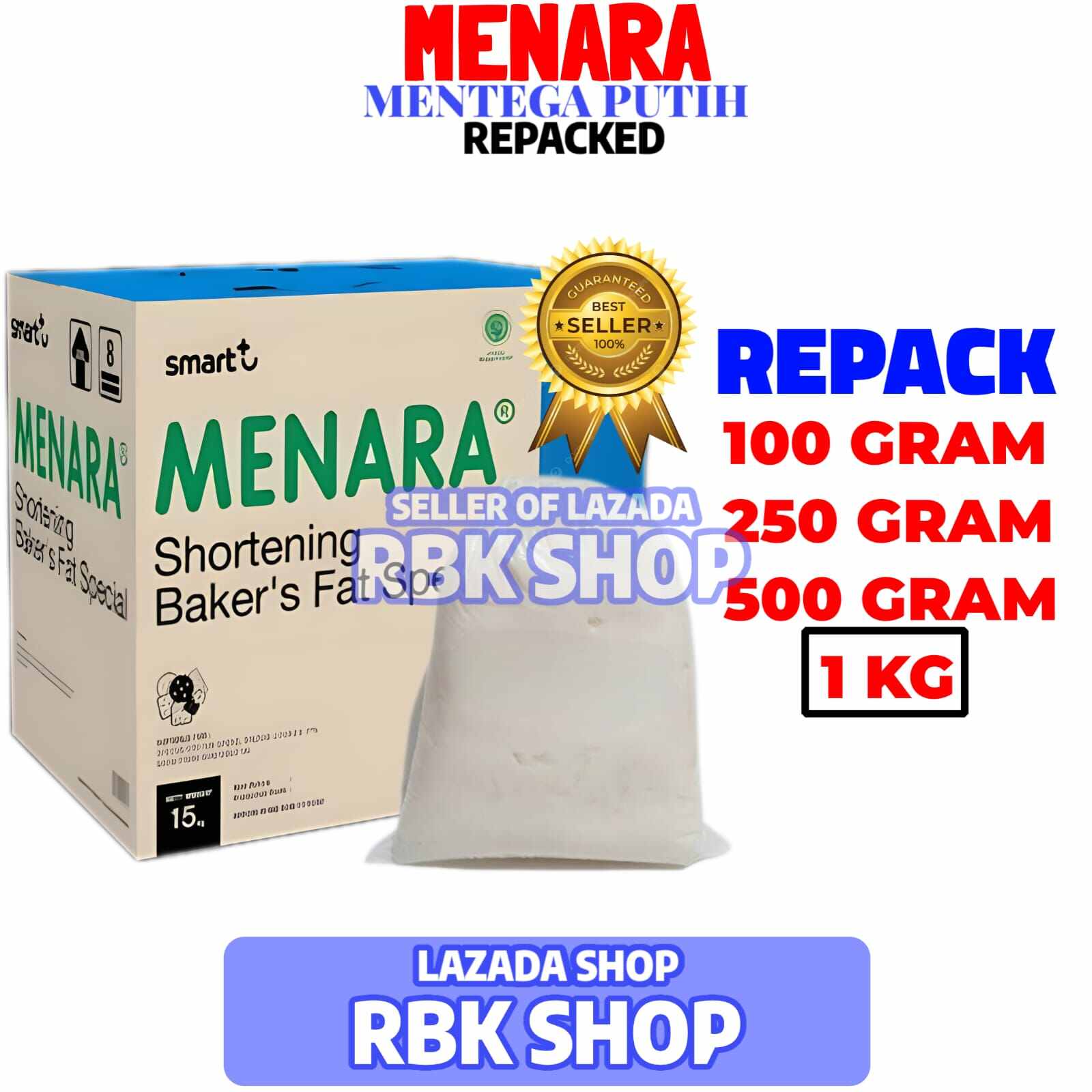 Menara Shortening Mentega Putih 1 KG Repack | Lazada Indonesia