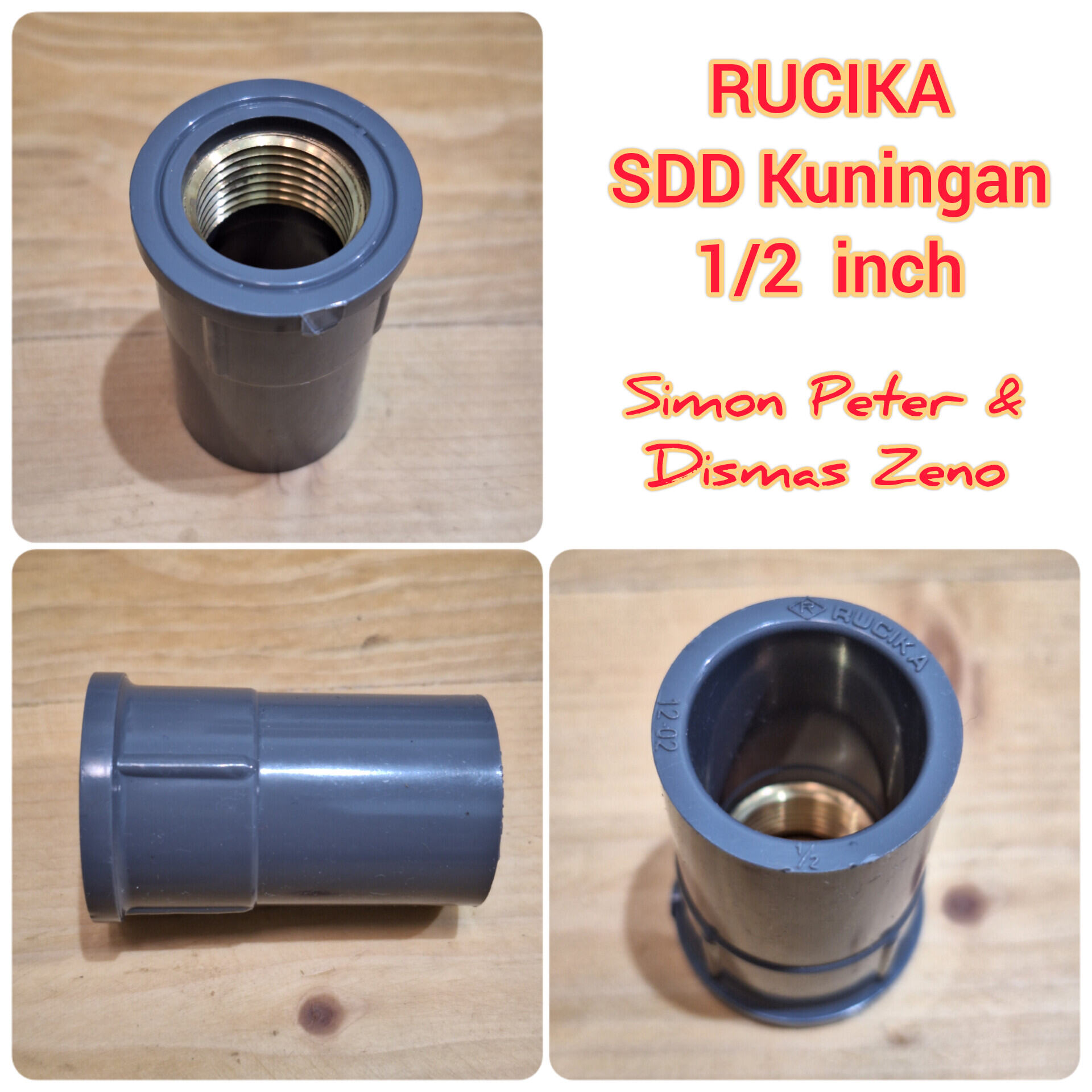 Rucika SDD Drat Kuningan 1/2 inch Sock Drat Dalam Elbow Sambungan Pipa ...