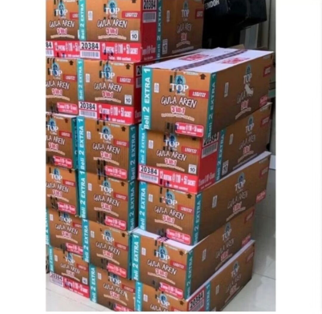 1 dus 180 Pcs Top Gula Aren Tubruk 27gr | kopi + gula + susu | kopi ...