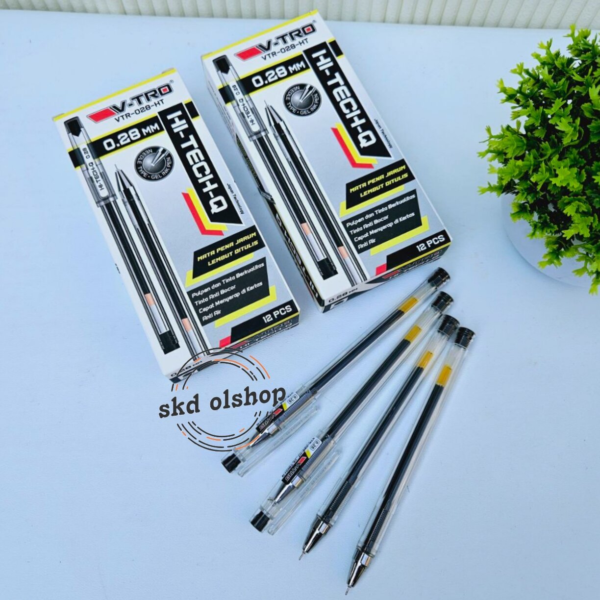 pulpen pena HI-TECH 0,28 mm isi 1 lusin / 12 pcs merek v-tro | Lazada ...