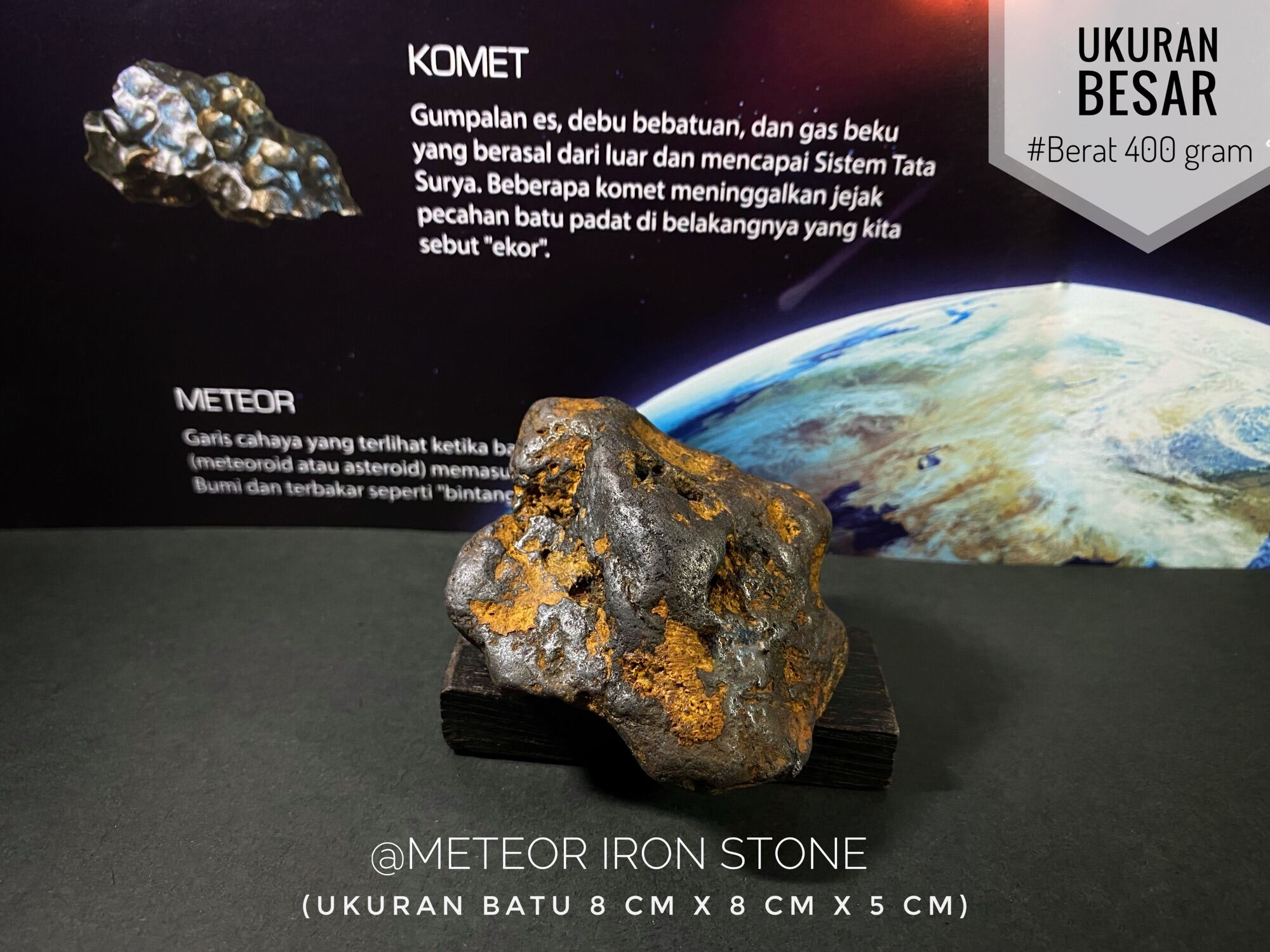 Meteor Campo Del Cielo A8 atau Meteor Iron Stone atau Batu Meteorite atau Batu Asteroid | Lazada ...