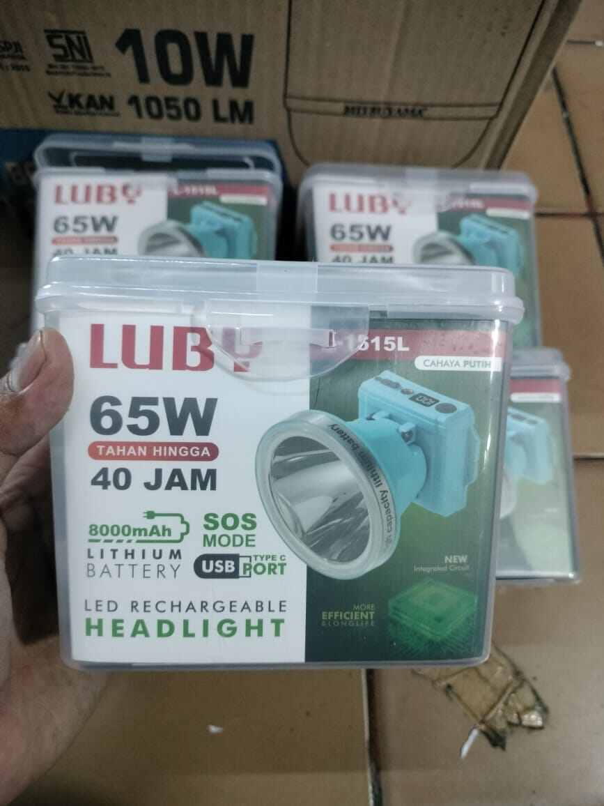 senter kepala luby L.1515L 65 watt + led indikator baterai super terang ...