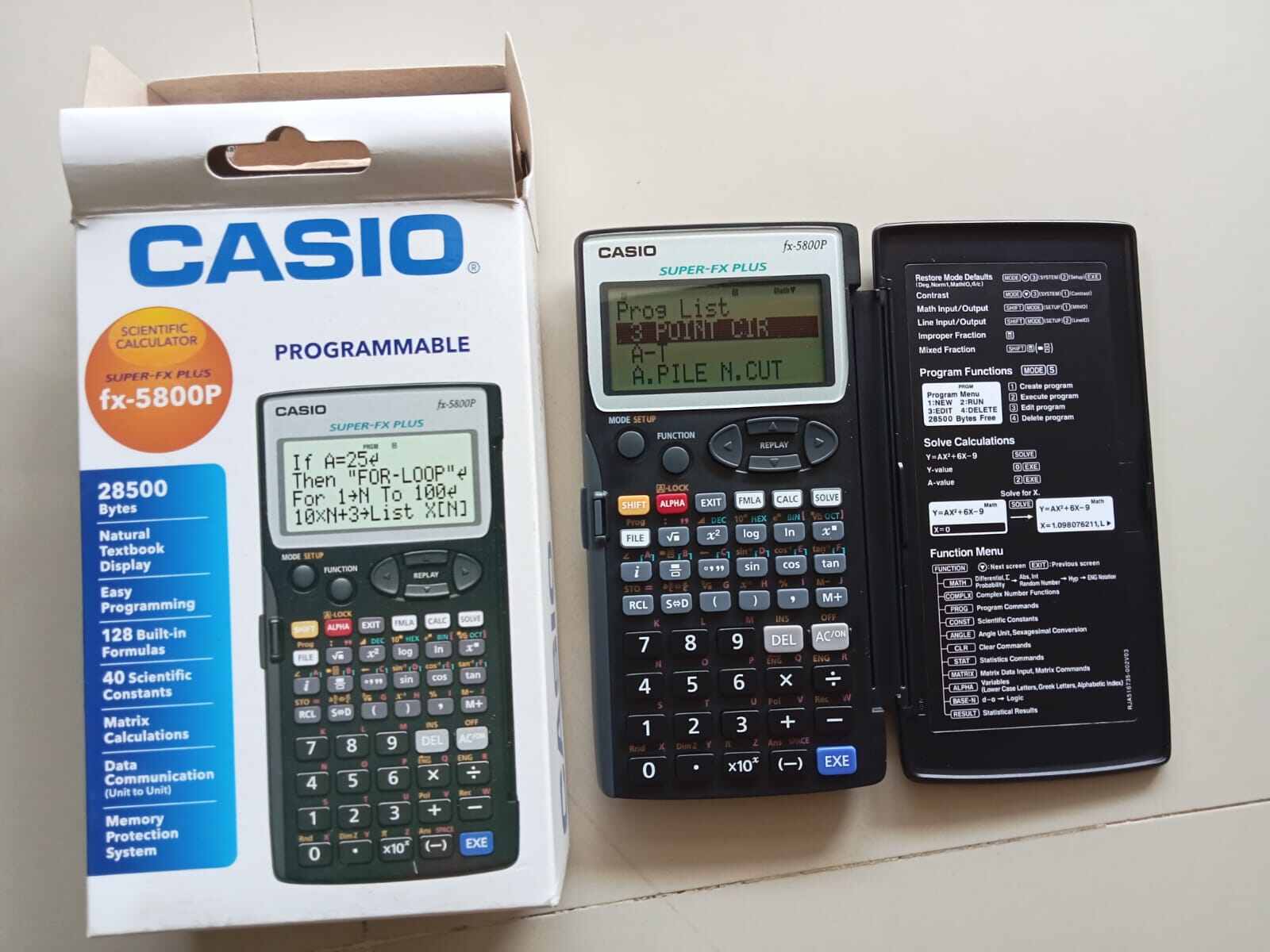 kalkulator casio fx-5800p seken rasa baru full program survey | Lazada ...