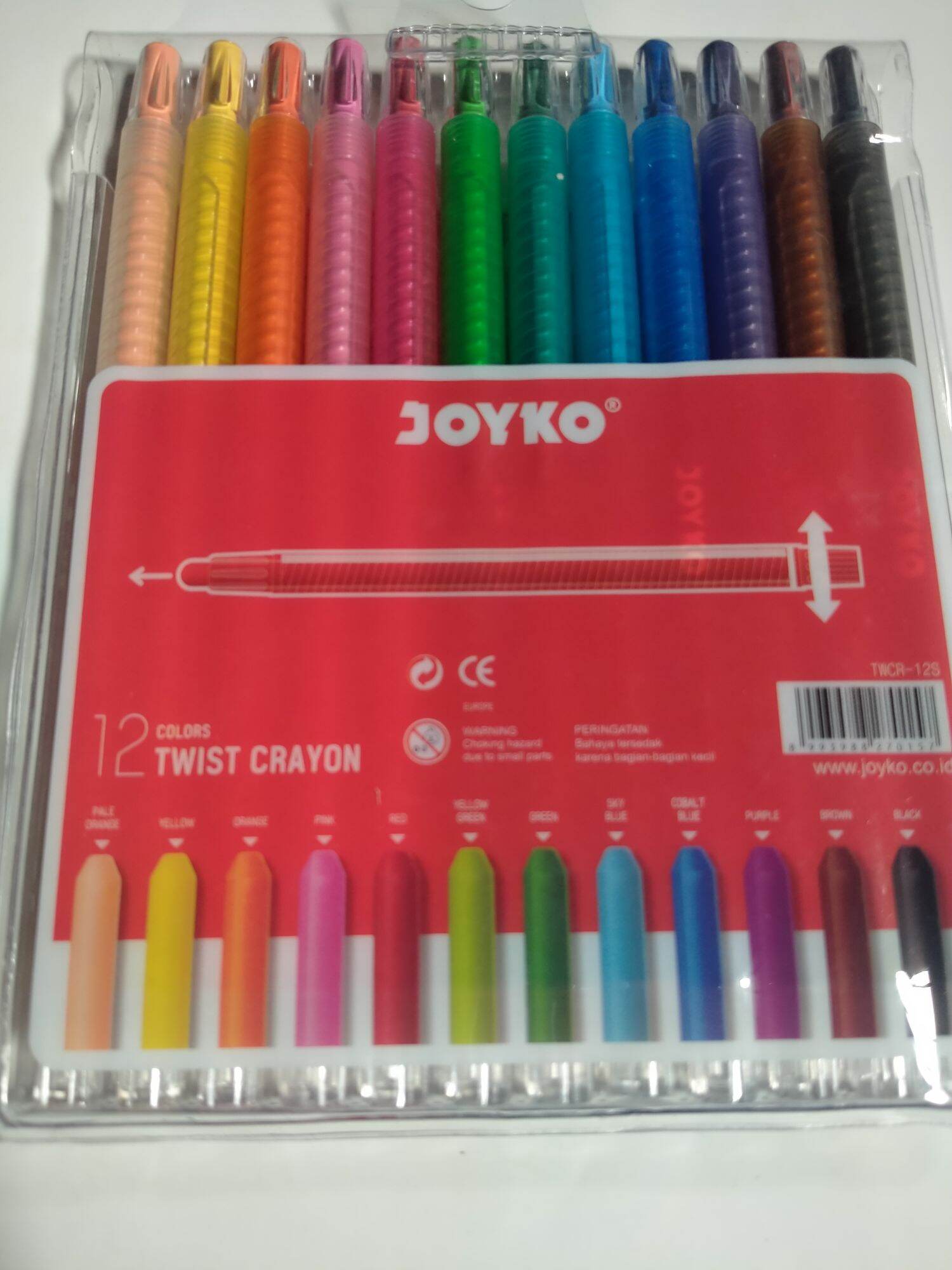 Krayon Puter Joyko Besar/pewarna/Krayon Puter 12 Warna/Twist Crayon ...