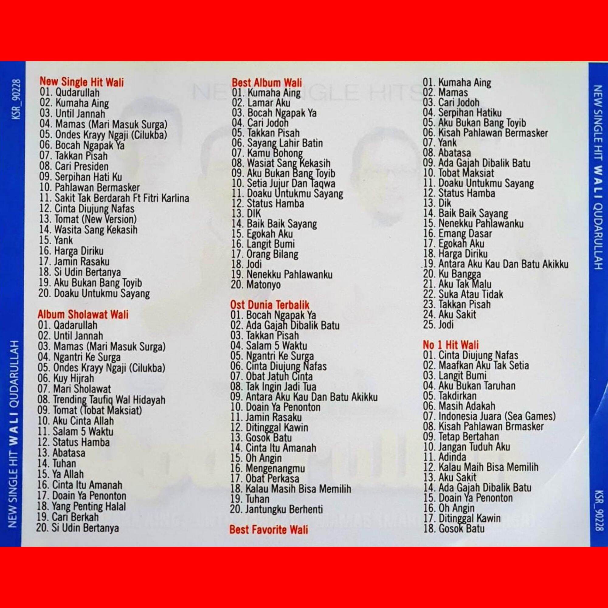 KASET CD MP3 POP RELIGI WALI BAND LENGKAP - CD MP3 LAGU POP WALI BAND ...