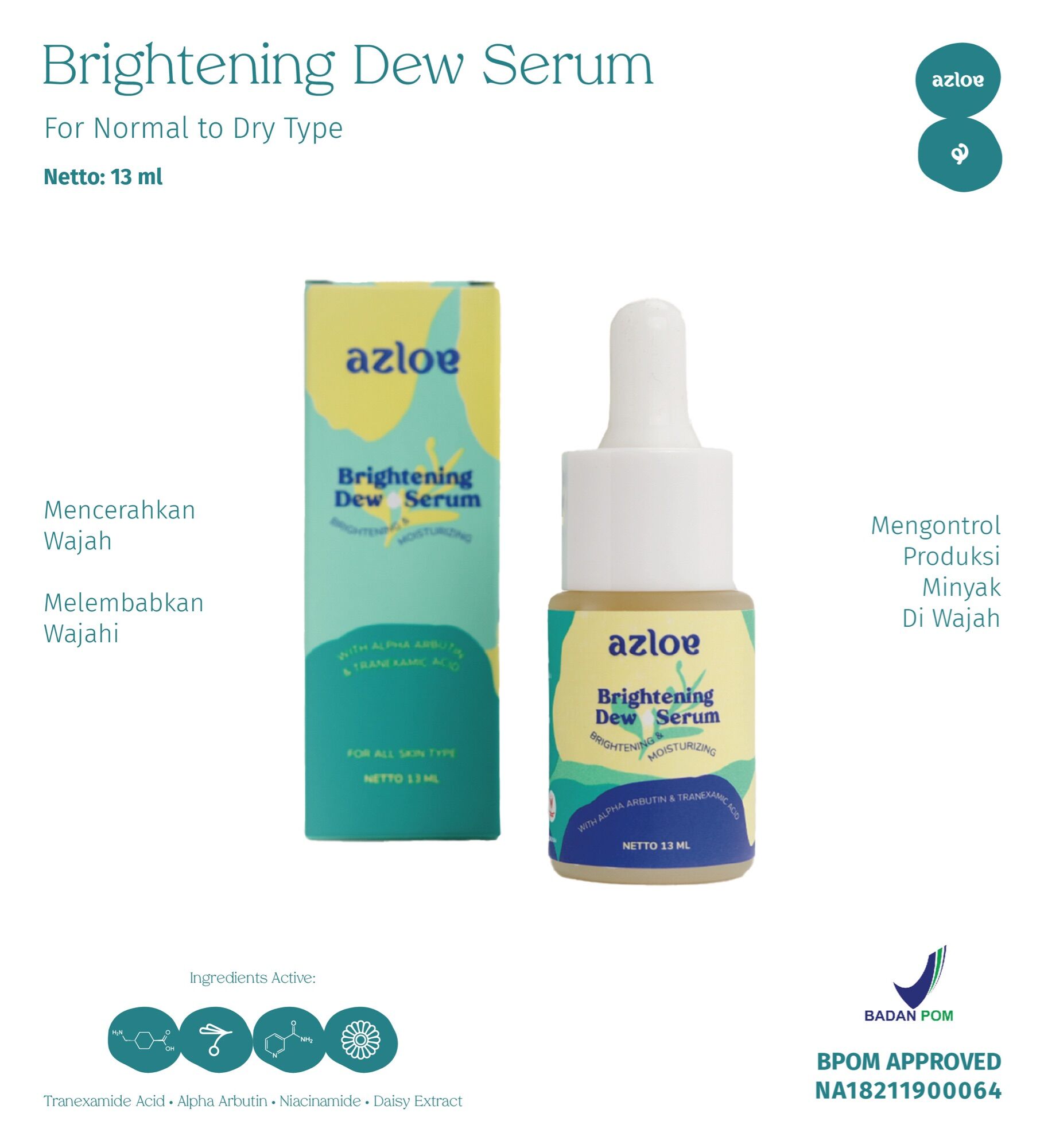 AZLOE Brightening Dew Serum - Serum untuk Mencerahkan Kulit | Lazada ...
