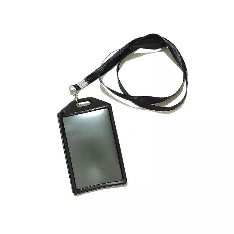 ID Card Holder Tempat Name Tag Silikon Hitam Satu Sisi Kartu Identitas ...