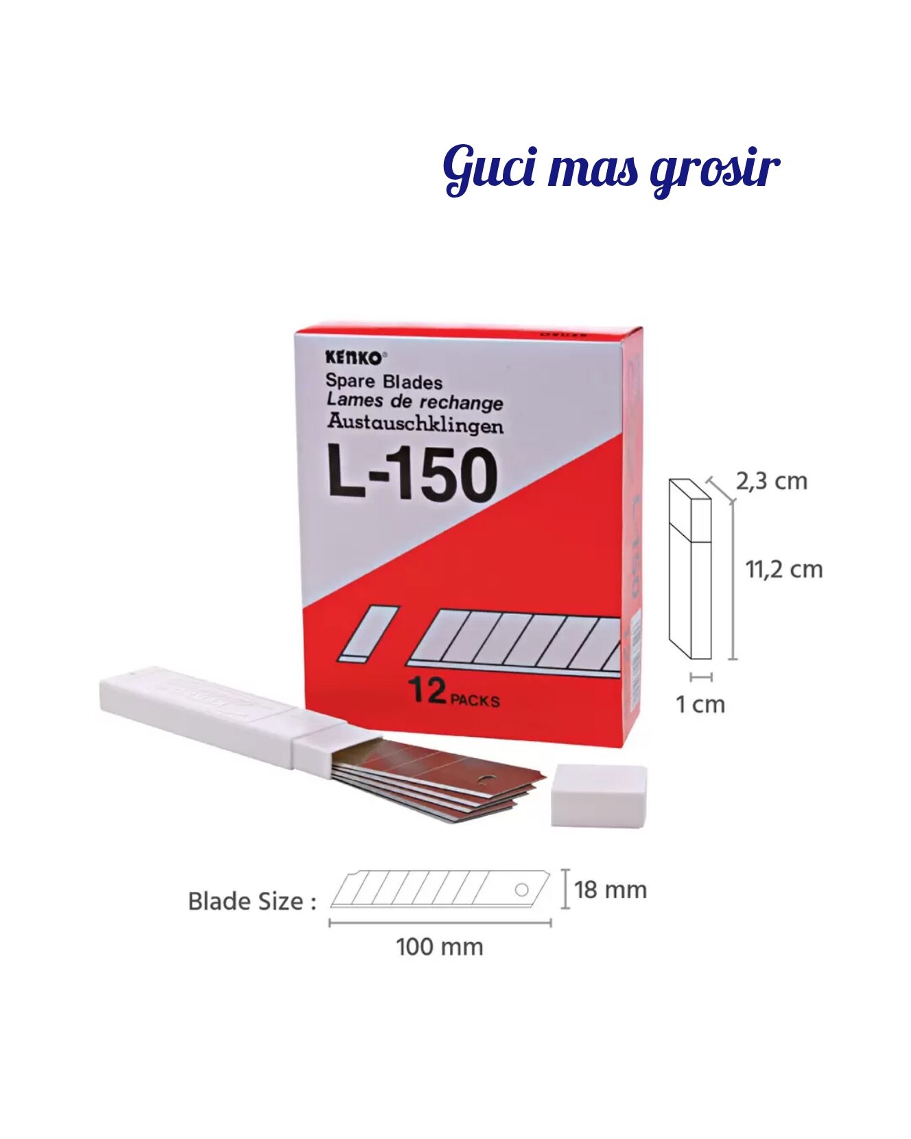Isi Cutter KENKO L-150 (Besar) / CUTTER BLADE L-150 (18 MM) / Mata ...