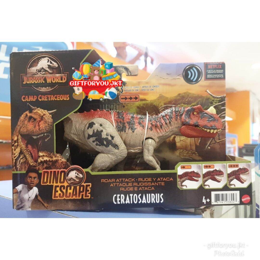 Jurassic World Roar Attack Ceratosaurus Camp Cretaceous Dinosaurus Toy ...