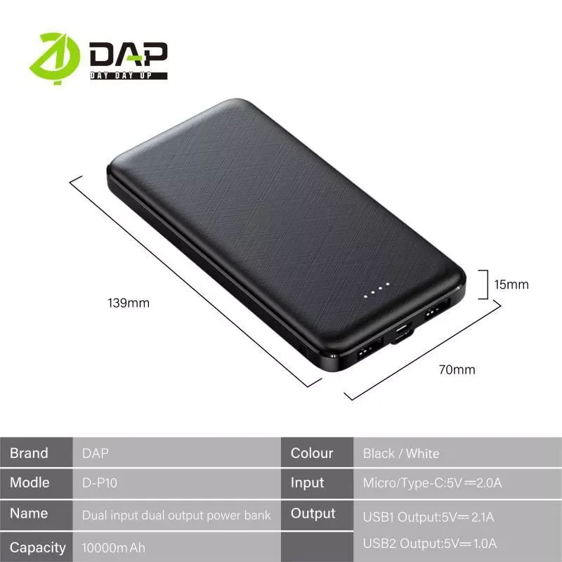 POWER BANK DAP 10000mAh ORIGINAL 100% FAST CHARGING | Lazada Indonesia