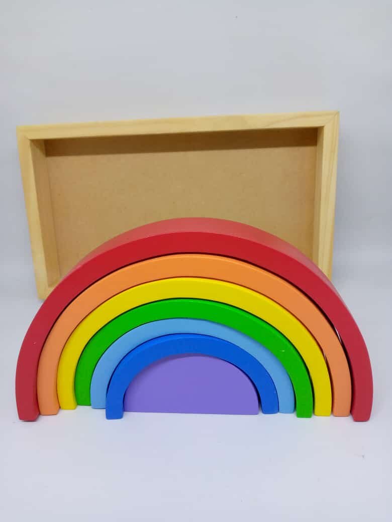 Mainan Kayu Pelangi Susun-Rainbow Stacking Block | Lazada Indonesia