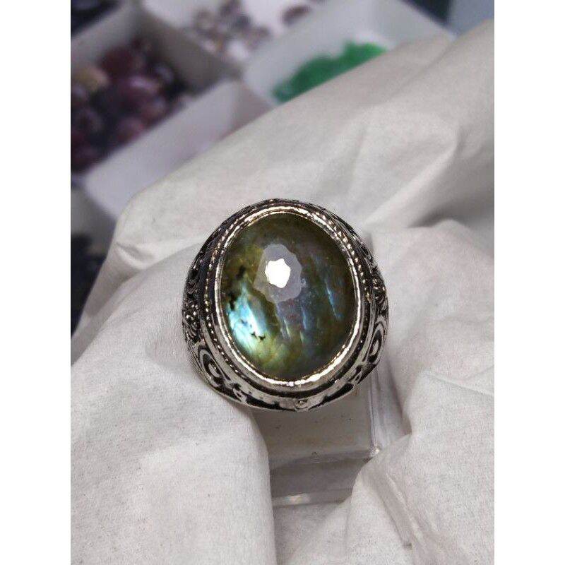 Batu cincin labrador kerlap kerlip cantik | Lazada Indonesia