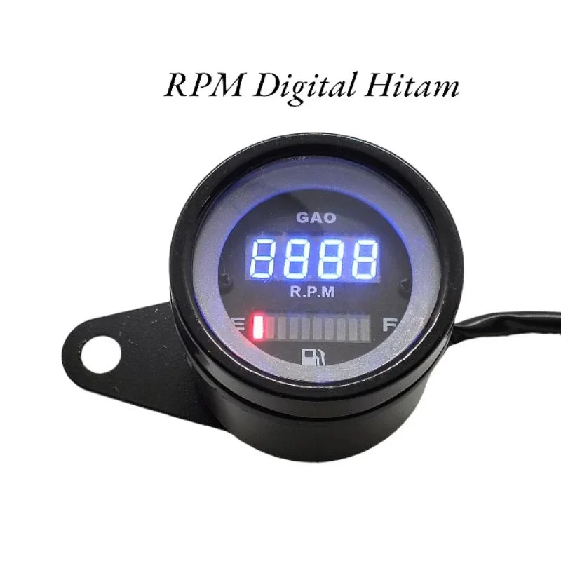 Rpm Digital Plus Amper Bensin LED Model Bulat Chrome Indikator Fuel ...