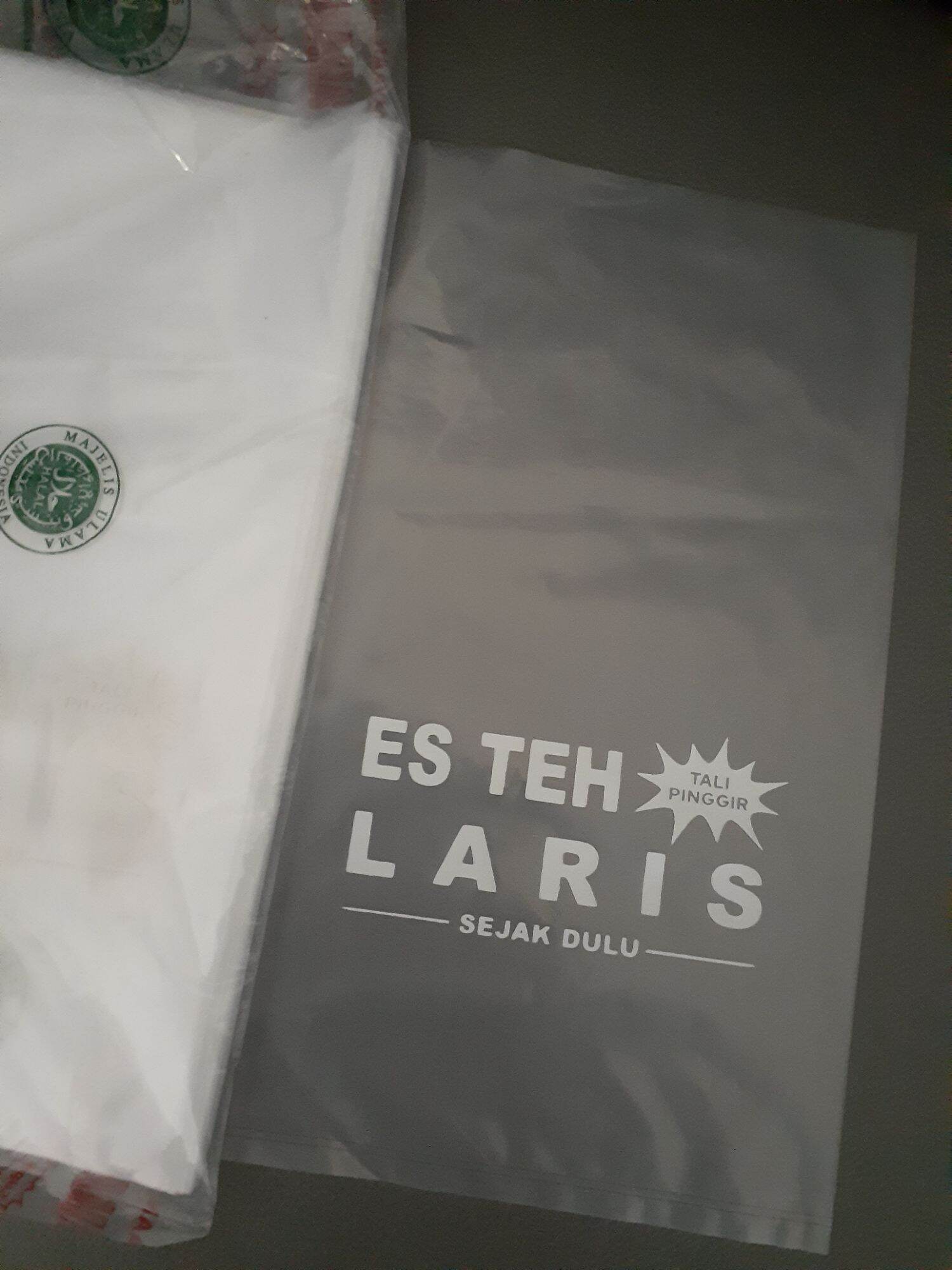PLASTIK ES 1 KG SABLON "ES TEH LARIS" 50 PCS 15 X 27 CM / PLASTIK TALI ...