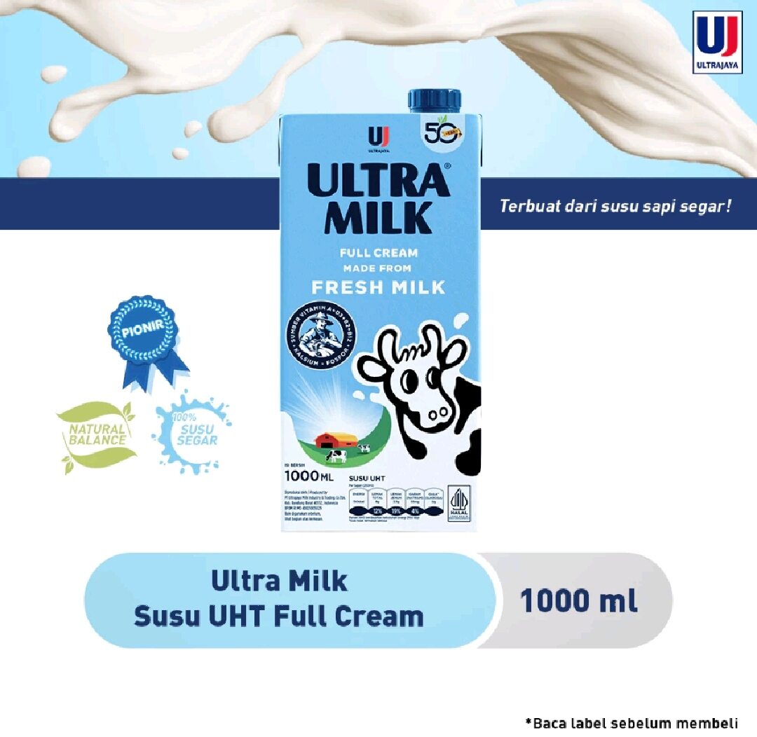 ULTRA MILK Susu UHT Full Cream 1000ml (1 Liter) | Lazada Indonesia
