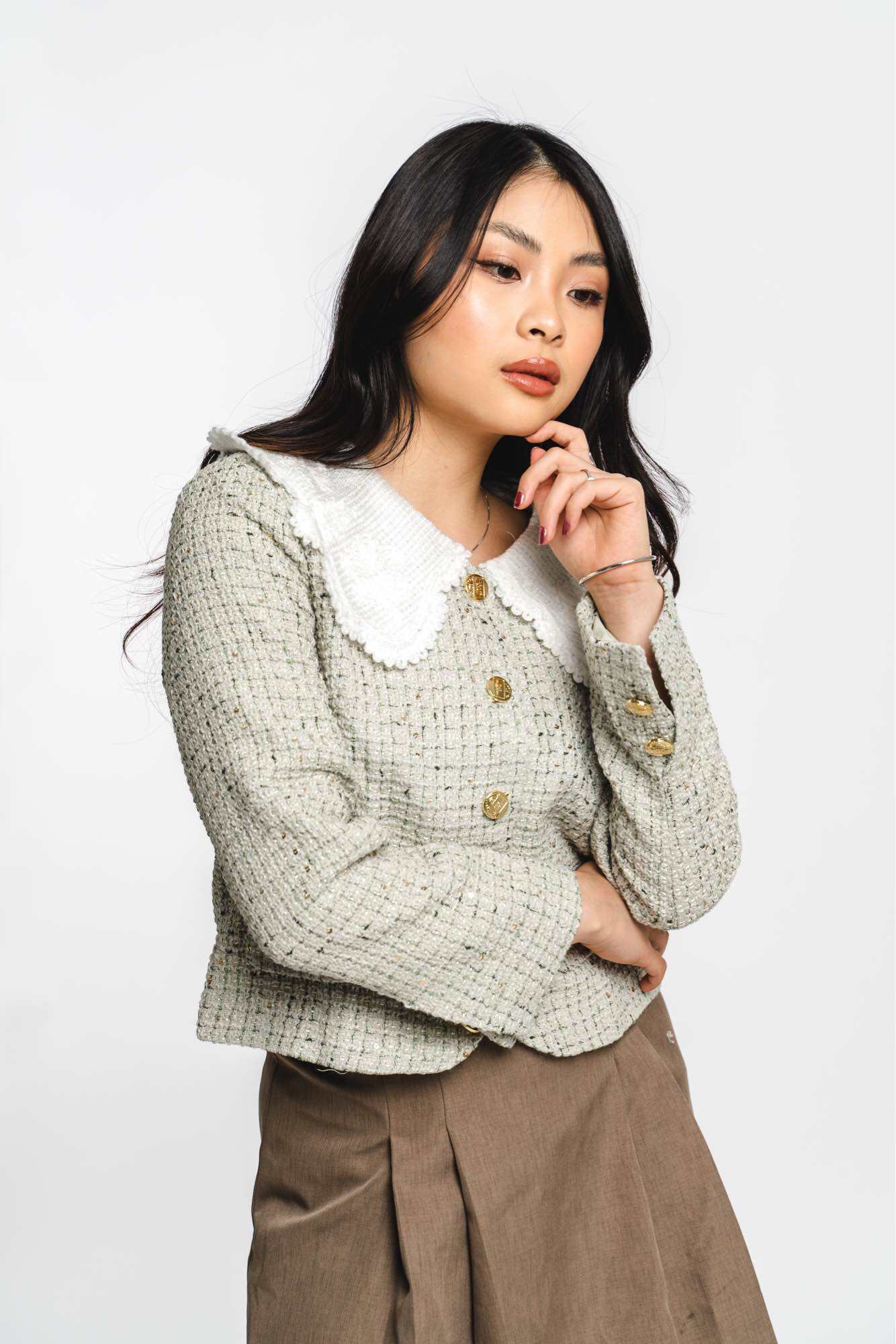 [JENN&ROSE] Na-Yeon Tweed Blazer / Korean Blazer | Lazada Indonesia