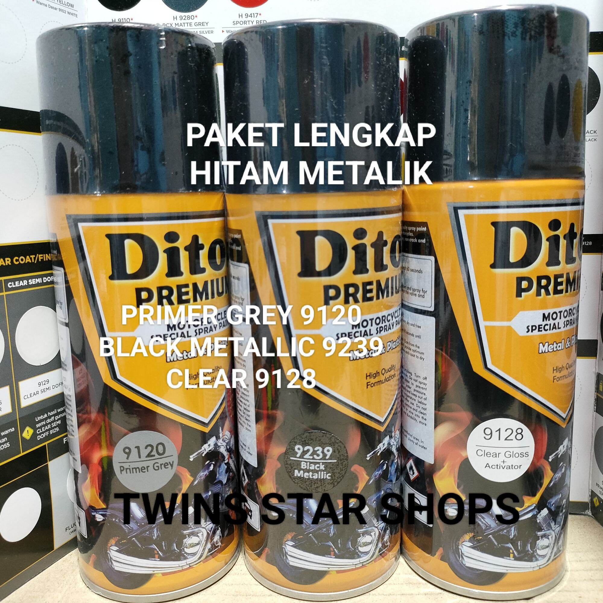 Pilok Paket Lengkap Cat Diton Premium Primer Grey 9120 Black Metallic ...