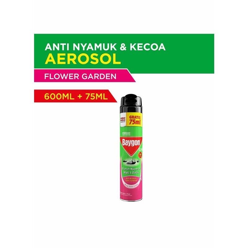 Baygon Aerosol 600 ml ml Warna Pink Flower Garden Anti Nyamuk Serangga ...