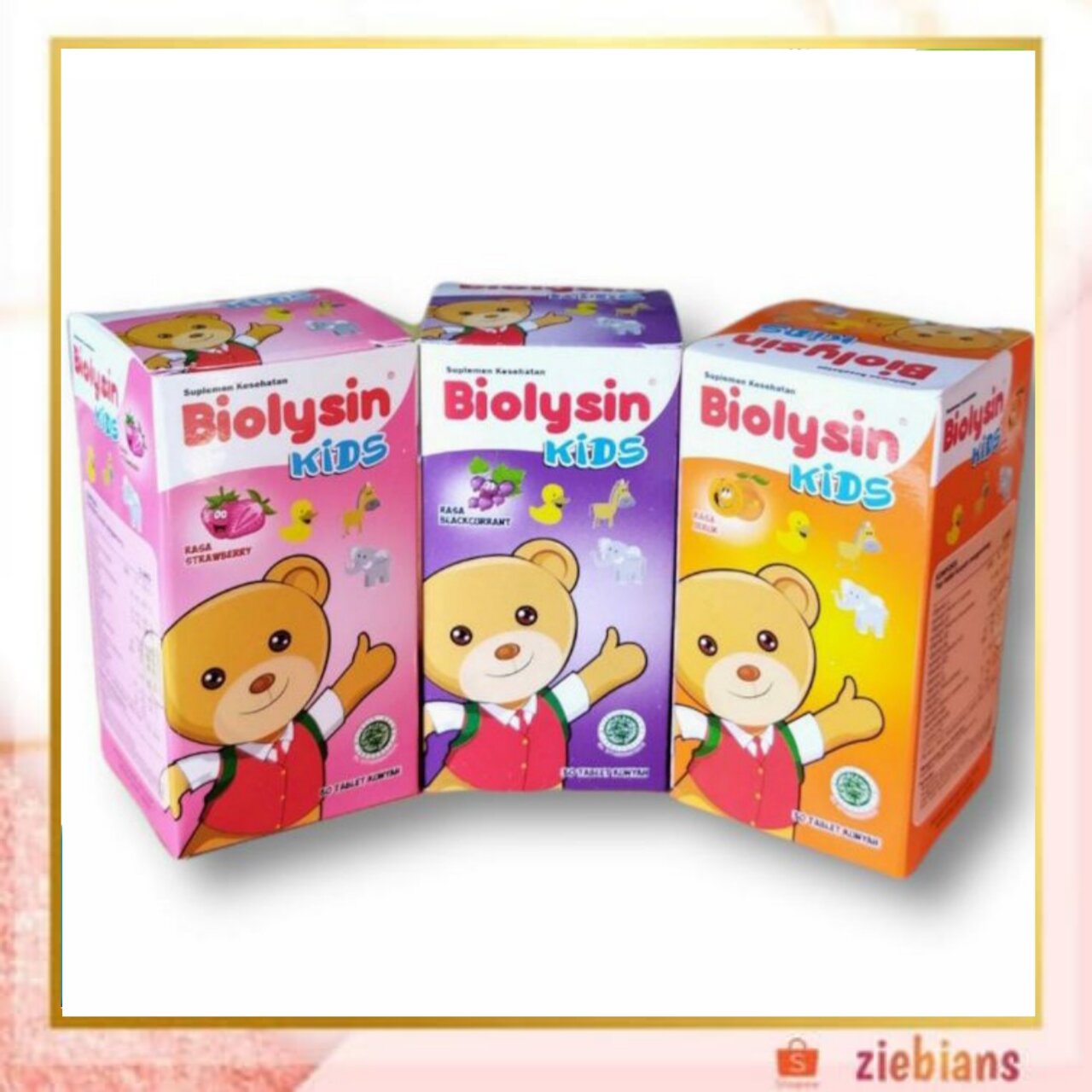 Biolysin Kids Tablet Hisap isi 30 Tablet Rasa Jeruk, Strawbery, Anggur ...
