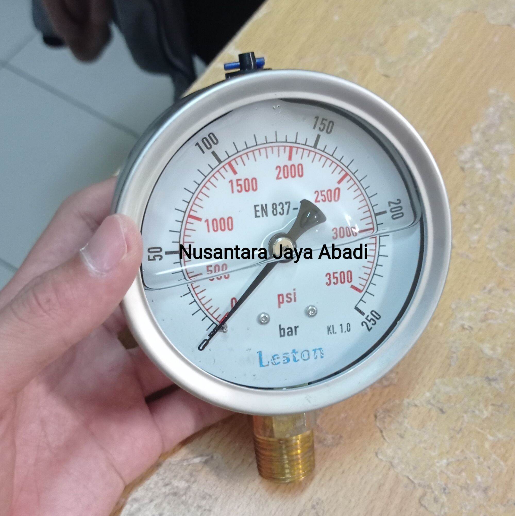 Pressure Gauge Raket Bottom Stainless 2 1/2 " inchi 250 Bar 3500 Psi ...