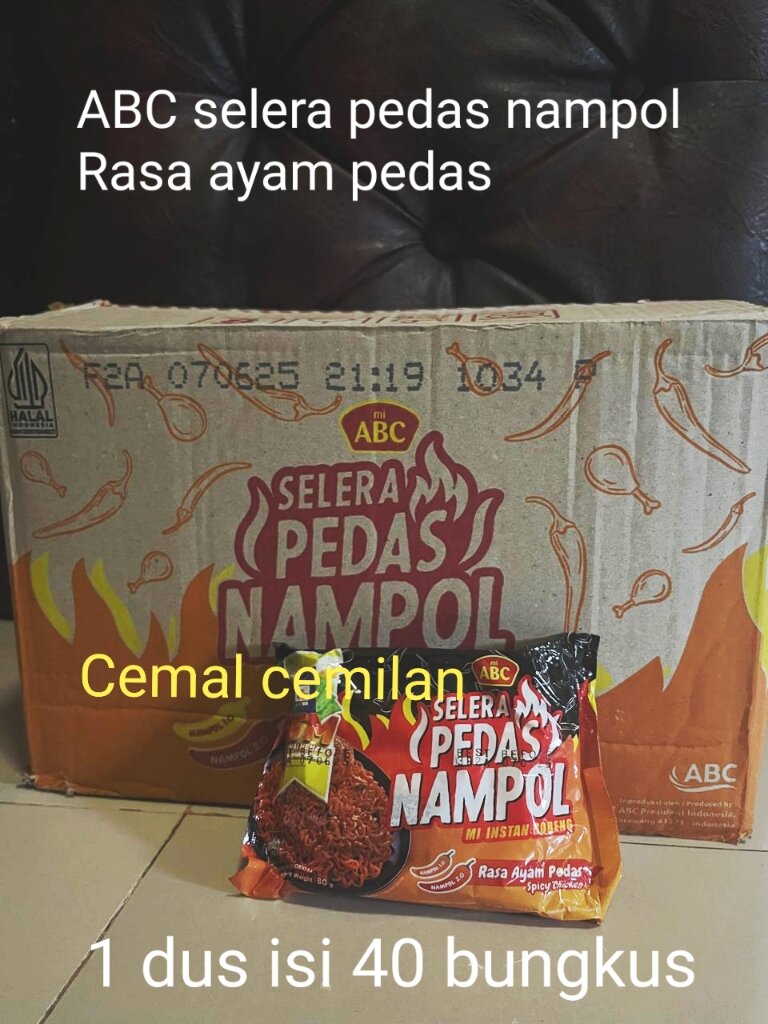 1 dus isi 40 bungkus Mie instant ABC selera pedas nampol rasa ayam ...