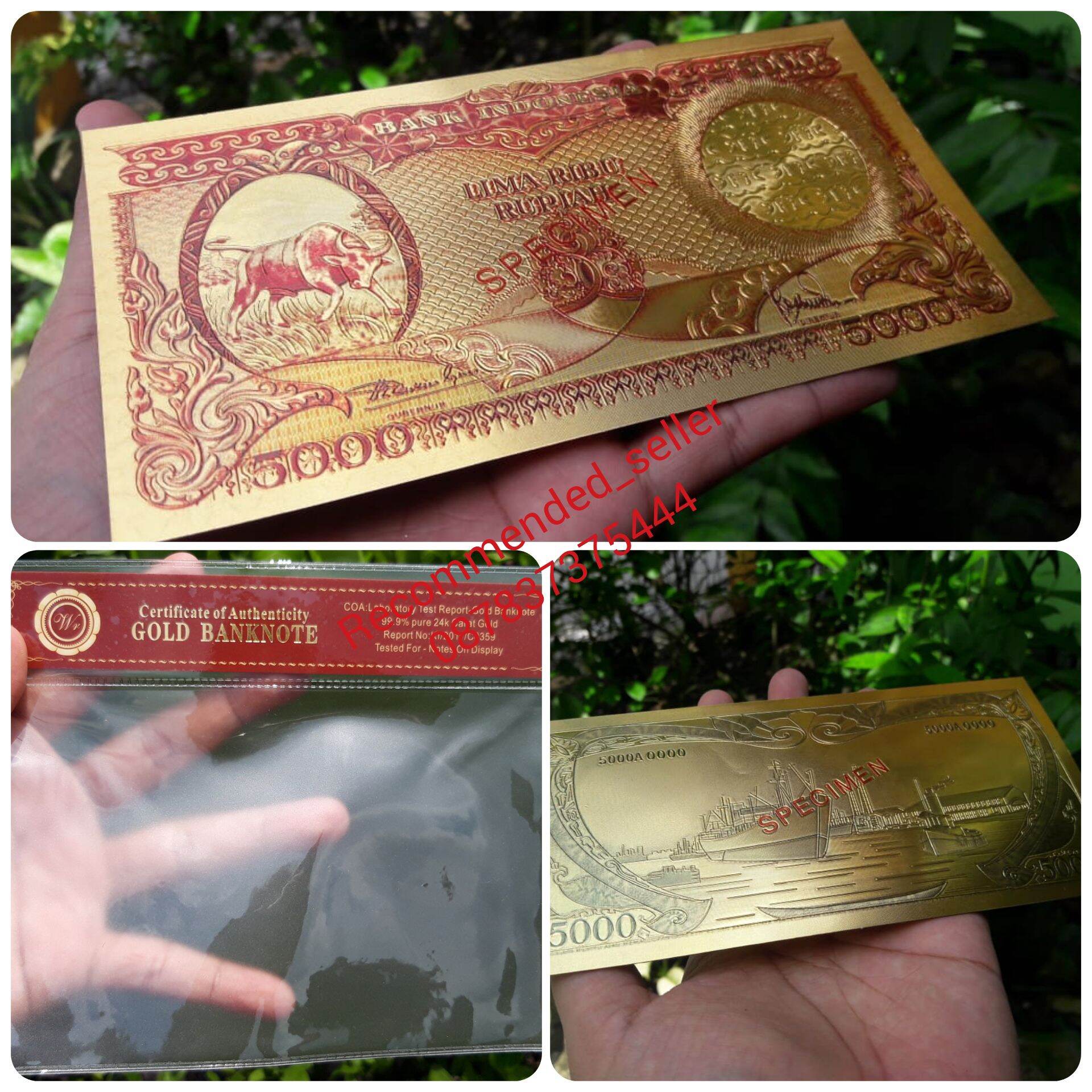 Plastik gold foil bergambar 5 ribu banteng dengan plastik frame ...